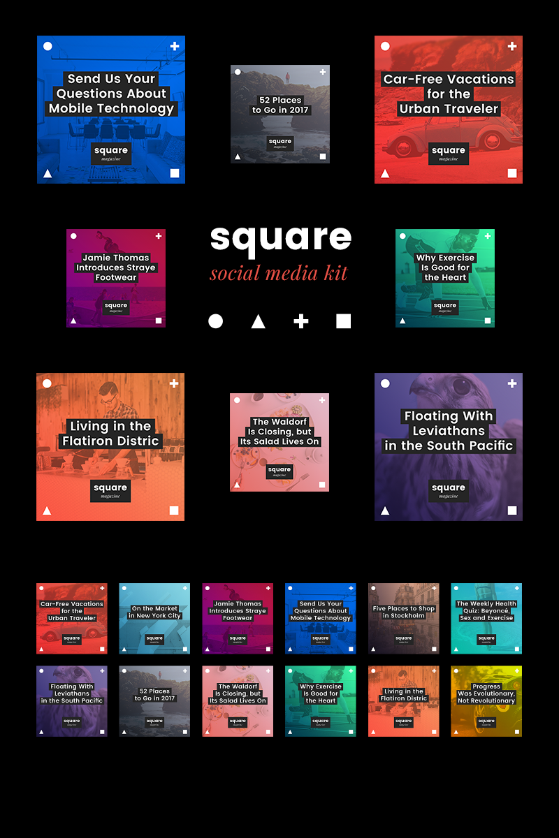 Square Social Media Kit Social Media #79766