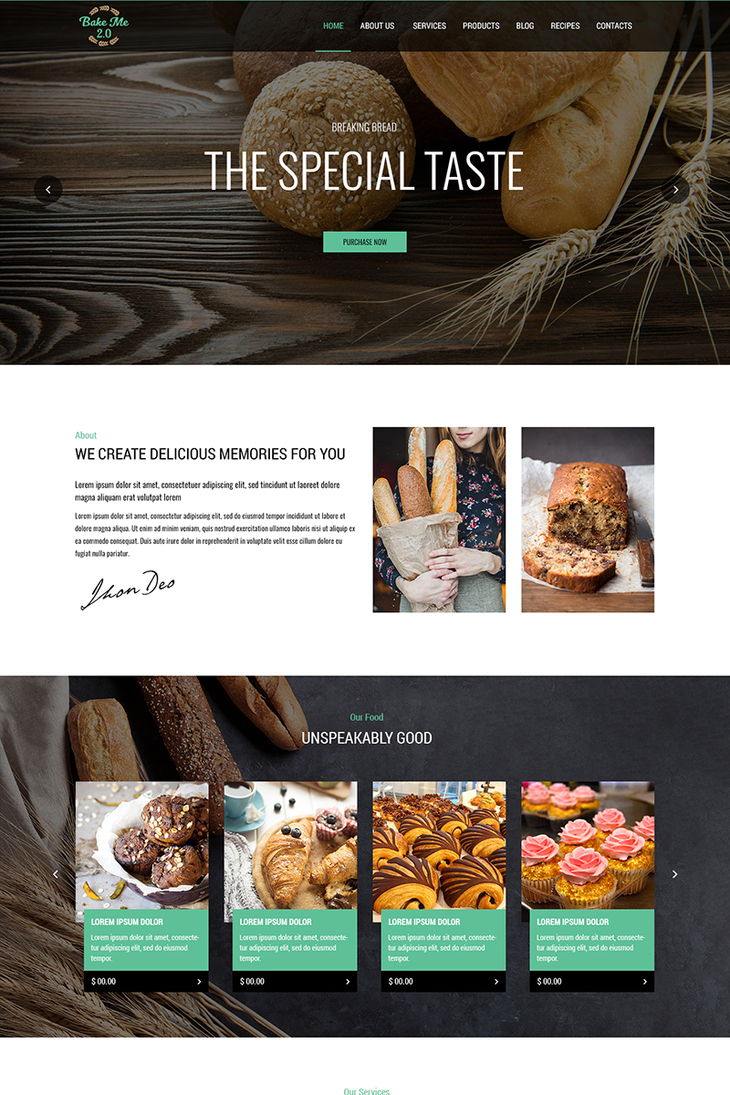 Bake Me 2.0 - Bakery PSD Template #79850