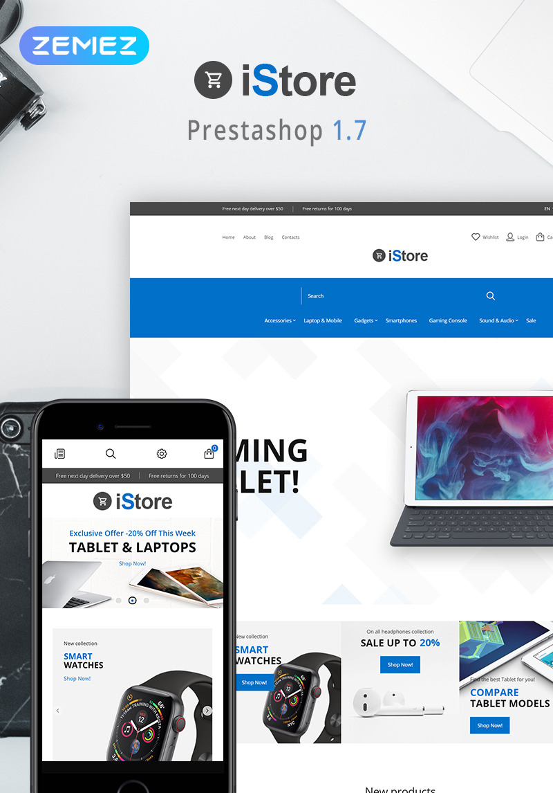 iStore - Electronics Shop Clean Bootstrap Ecommerce PrestaShop Theme #79904