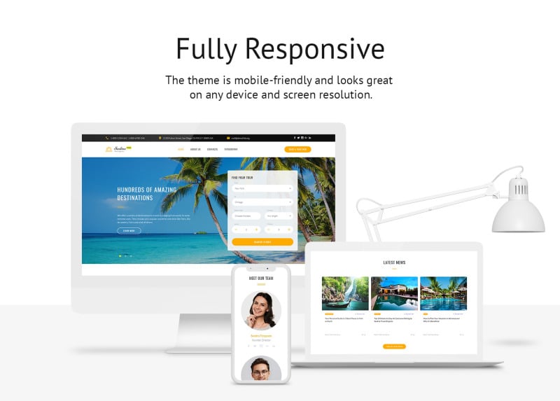 Free Responsive HTML5 Theme for Travel Agency Website Template