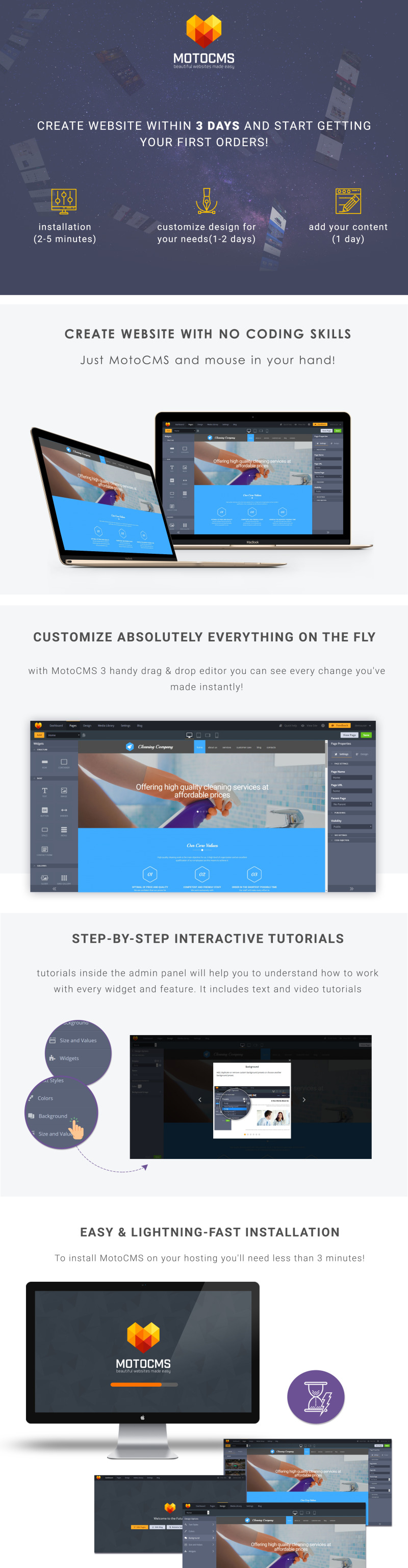 Cleaning Moto CMS 3 Template #58557 - TemplateMonster
