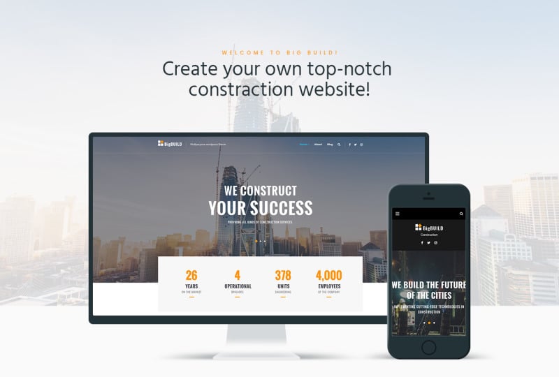 BigBuild - Construction WordPress Theme - TemplateMonster