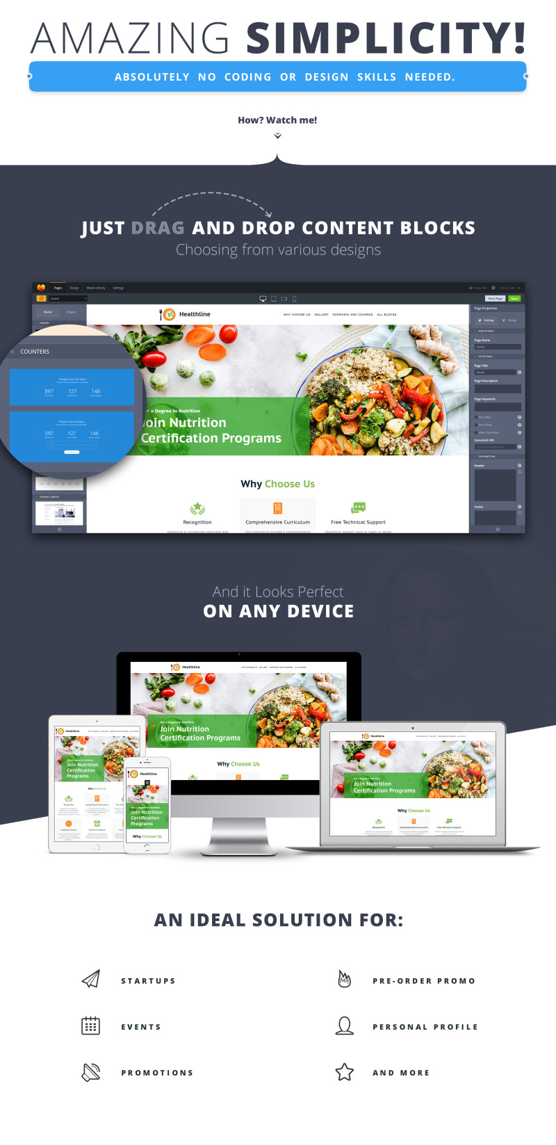 Healthline - Nutrition Landing Page Template Healthline - Nutrition Landing Page Template
