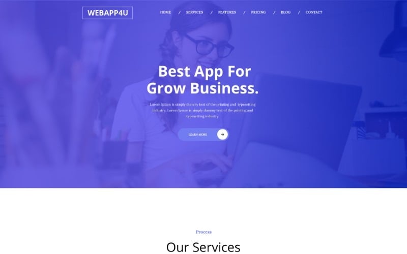 Webapp4u - App Landing Pages PSD PSD Template #100517