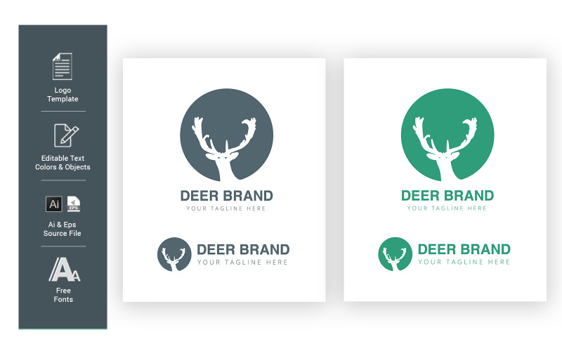 Deer Brand Logo Template #100688 - TemplateMonster