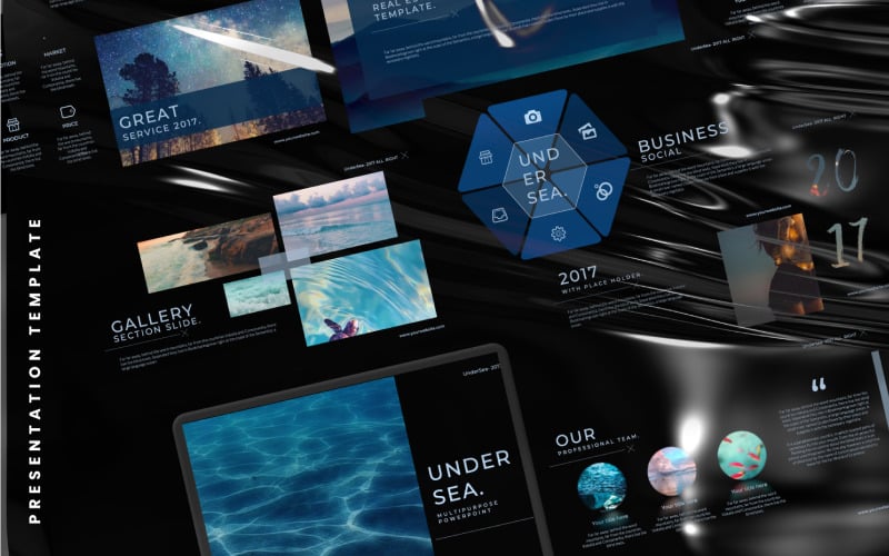 Undersea Presentation PowerPoint template - TemplateMonster
