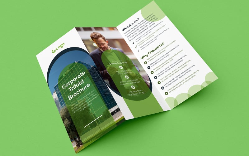 Blue trifold brochure design - Corporate Identity Template Blue trifold brochure design - Corporate Identity Template