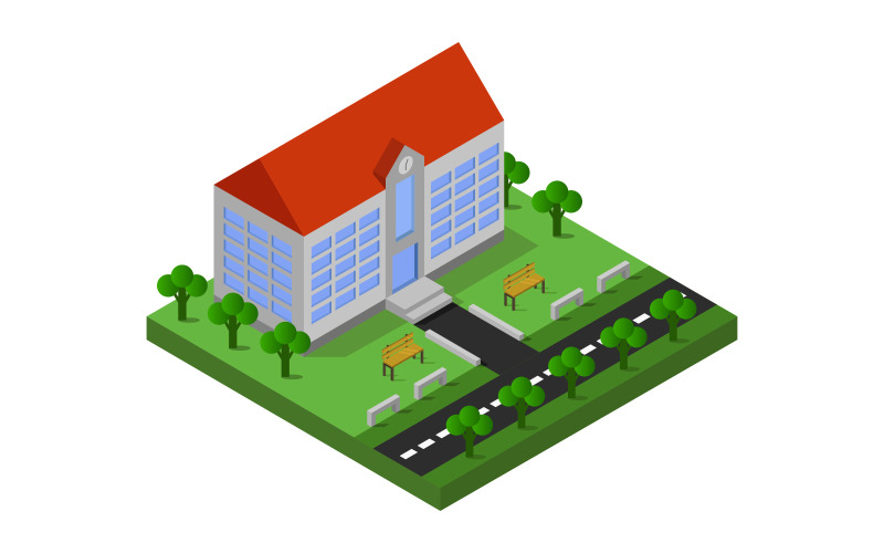 Isometric school - Vector Image #101950 - TemplateMonster