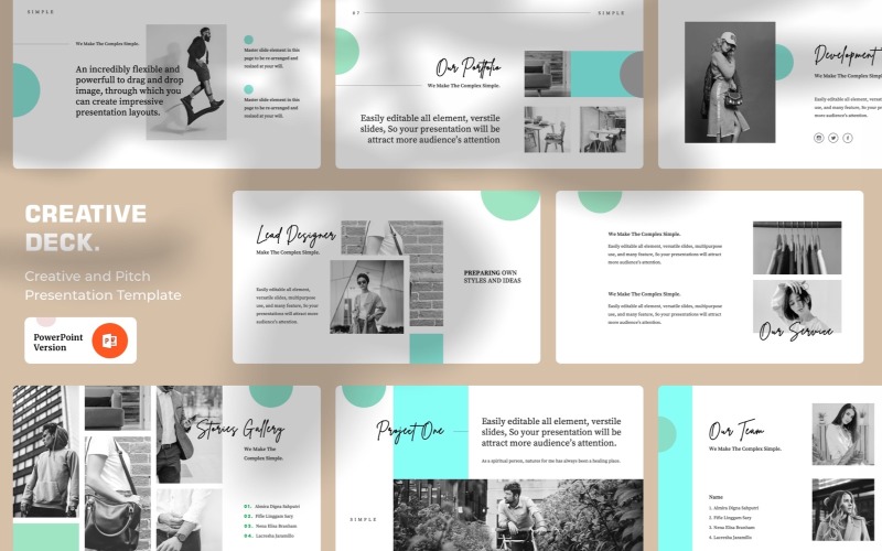 Creative Deck PowerPoint template #102063 - TemplateMonster