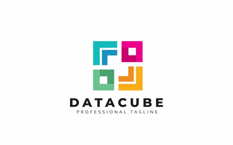 Data Cube Colorful Logo Template #102584 - TemplateMonster