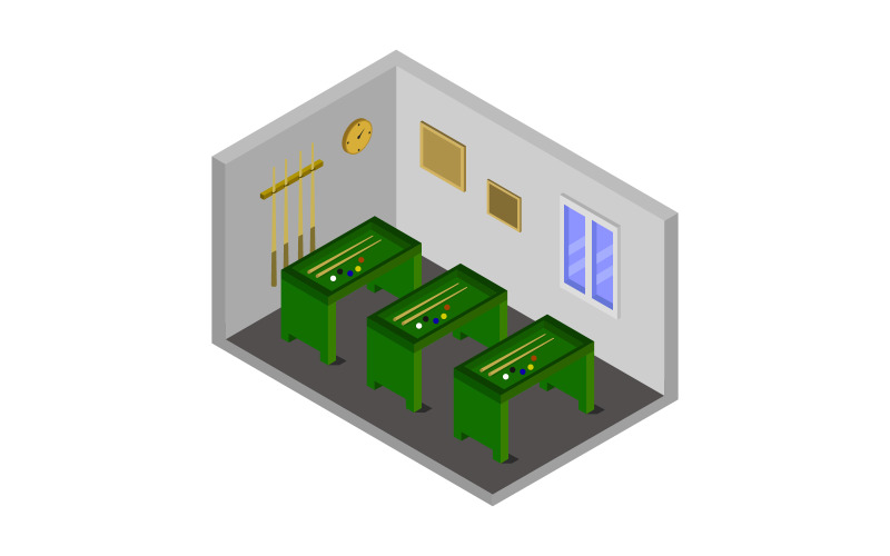 Download Isometric Billiard Room - Vector Image - Vector на тему графика