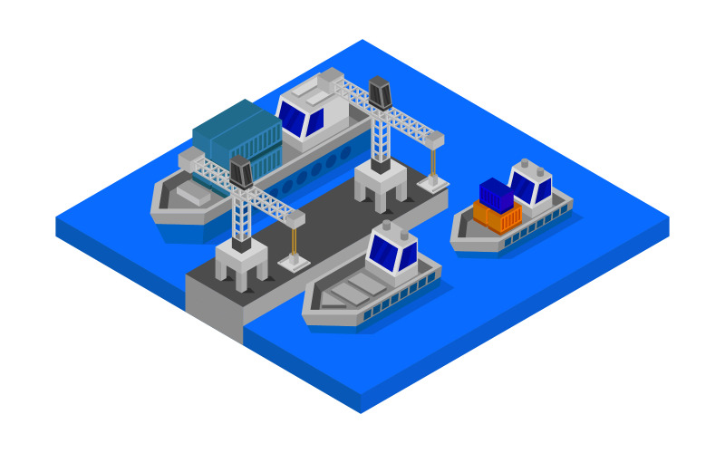 Isometric Port - Vector Image #102934 - TemplateMonster