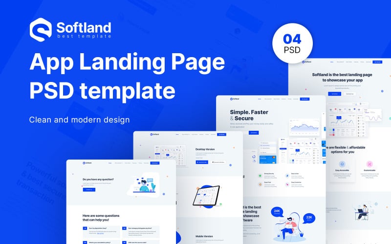 Softland- Software Store PSD Template - TemplateMonster