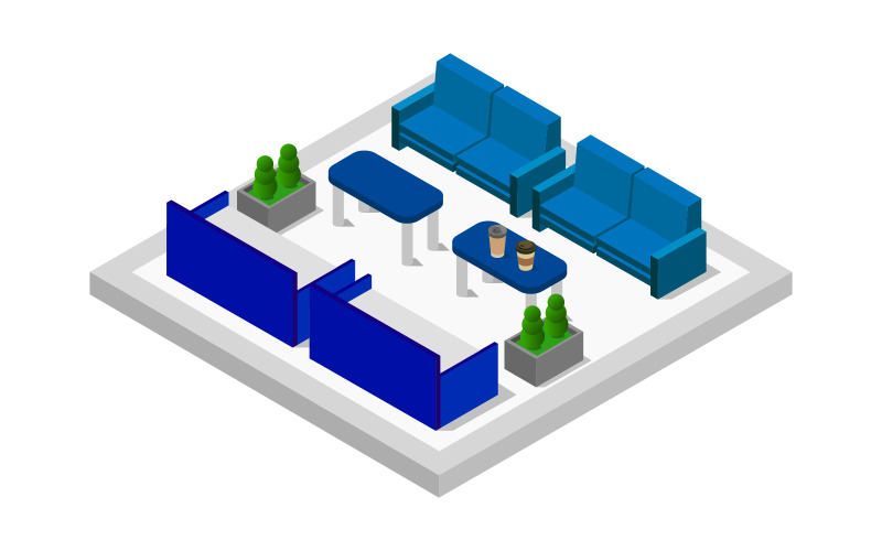 Isometric waiting room - Vector Image - TemplateMonster