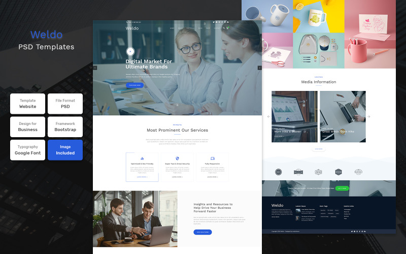 Weldo - Business Material PSD Template - TemplateMonster
