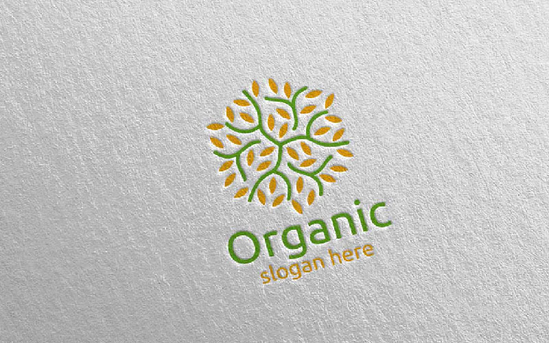 Modèle de logo Concept 13 design naturel et organique