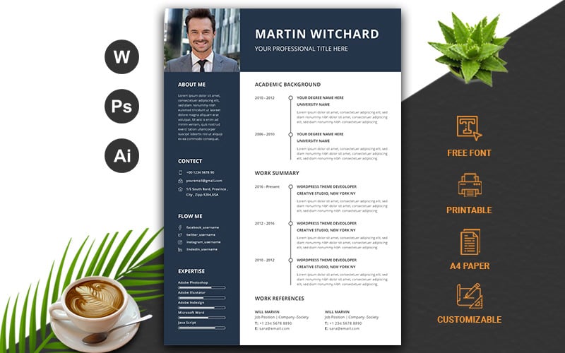 Creative CV Resume Template #106874 - TemplateMonster