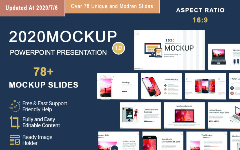 2020 Mockup PowerPoint template #107423 - TemplateMonster