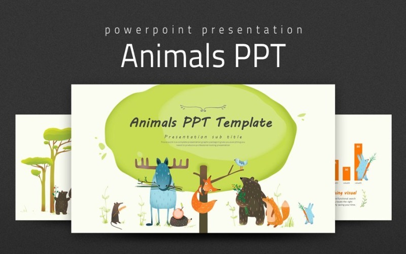 Modèle PowerPoint d'animaux PPT #107821 - TemplateMonster