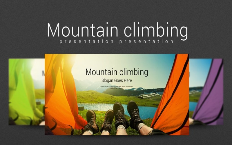 Mountain Climbing PowerPoint template - TemplateMonster