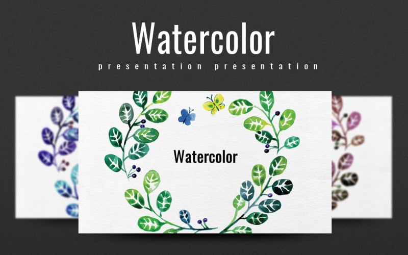 Watercolor PowerPoint template #107844 - TemplateMonster