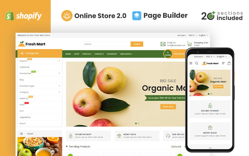 FreshMart Bio & Lebensmittelgeschäft Shopify Theme