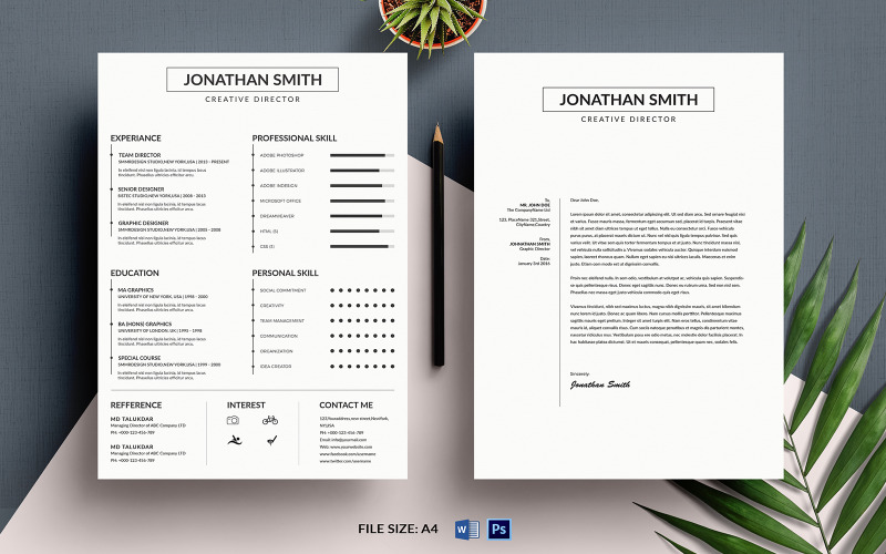 Minimal Resume Template #108146 - TemplateMonster