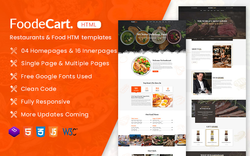 FoodeCart - Restaurants & Food Responsive HTML Website Template