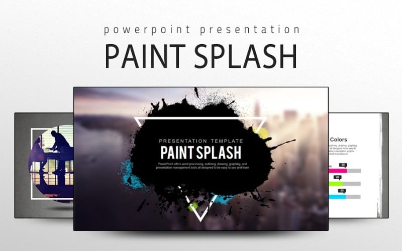 Splash PPT PowerPoint şablonu Boya #108723 - TemplateMonster