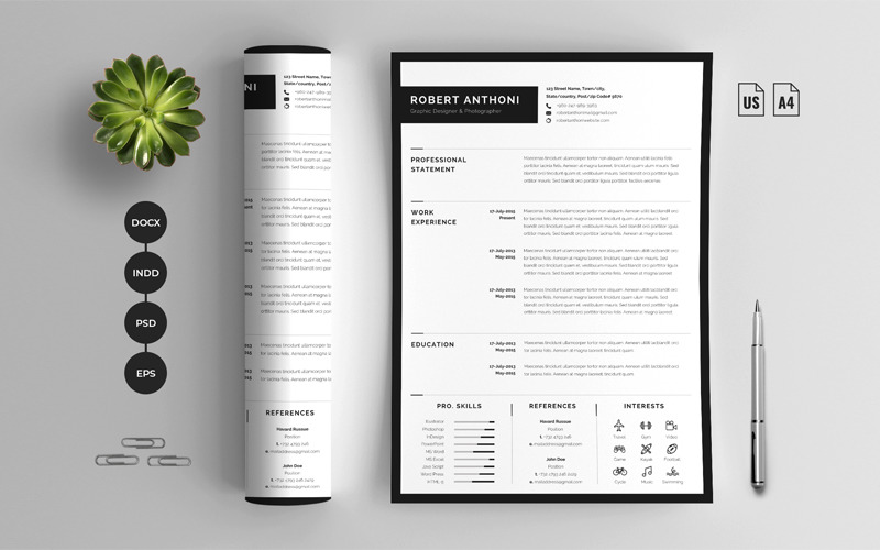 Clean Resume Template #109192 - TemplateMonster