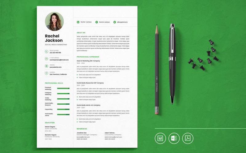 Professional CV Indesign Vol.11 Resume Template