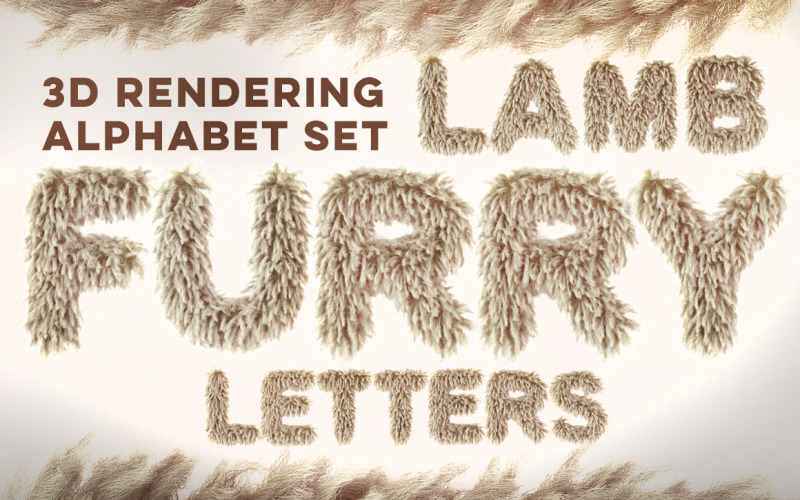 Lamb 3D Furry Letters Pack - Illustration - TemplateMonster