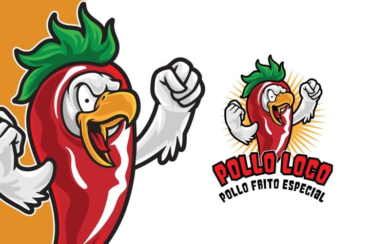 Pollo Loco Chicken Logo Template #110641 - TemplateMonster