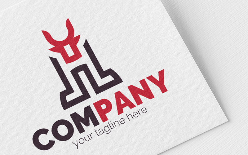 Letter H + Bull Logo Template #110727 - TemplateMonster