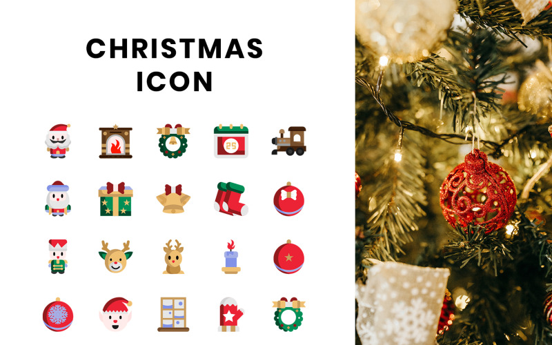 Conjunto de iconos de Navidad #111056 - TemplateMonster
