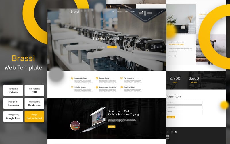 Brassi - Agency Material PSD Template - TemplateMonster