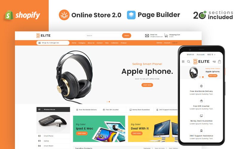 Electro Electronics Shopify Theme #82279 - TemplateMonster