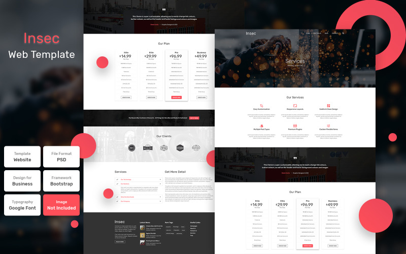 Insec - Business Material PSD Template - TemplateMonster