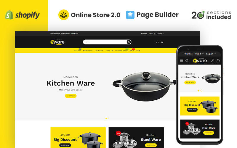 Kitchenware Multipurpose Store Shopify Theme