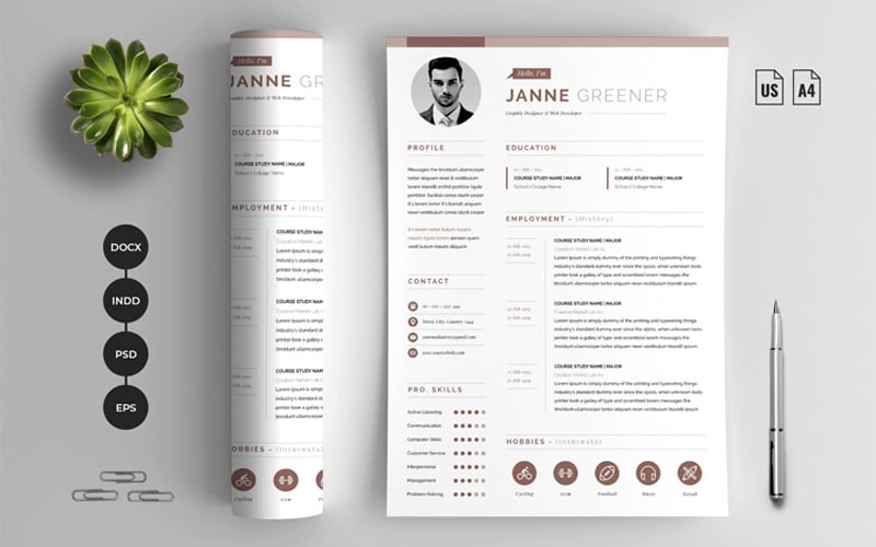 Creative CV Resume Template #112205 - TemplateMonster