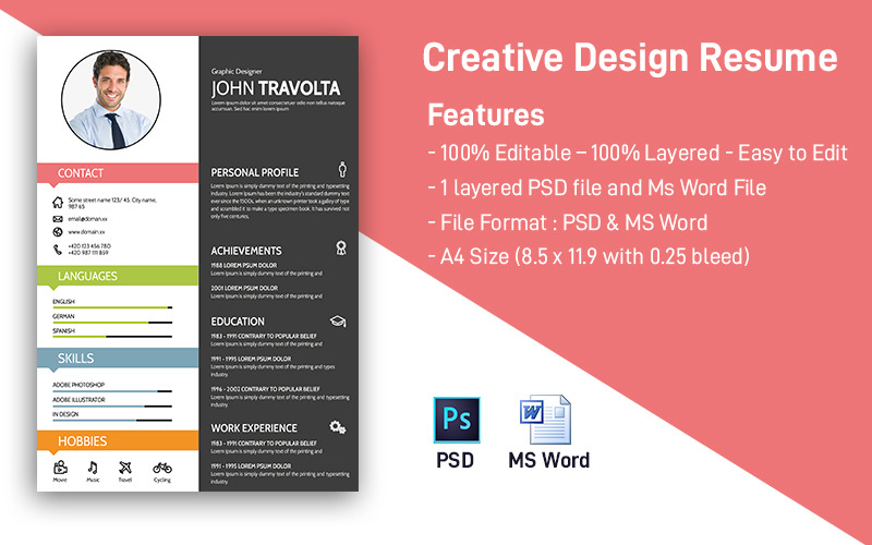 Creative For Corporate Jobs Resume Template - TemplateMonster