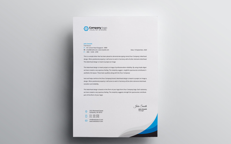Letterhead - Corporate Identity Template - TemplateMonster