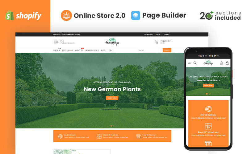 Pentosh - Shopify-Theme für den Garten- und Pflanzenladen
