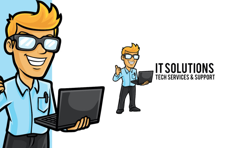 Modèle de logo de service informatique - TemplateMonster