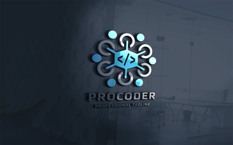 Professional Coder Logo Template #113616 - TemplateMonster