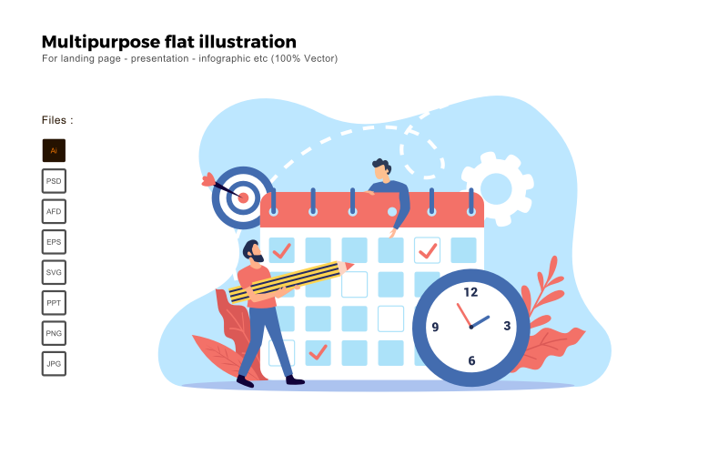 Multipurpose Flat Illustration Schedule - Vector Image Multipurpose Flat Illustration Schedule - Vector Image