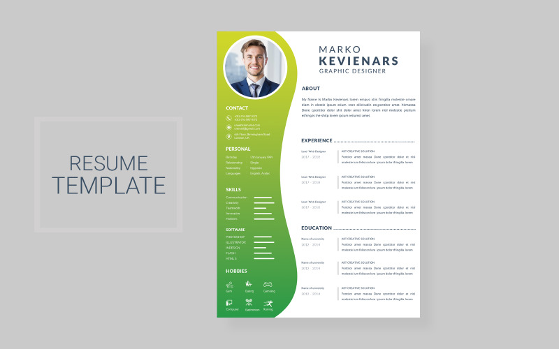 Beautiful CV - Elegant Stylish Design Resume Template