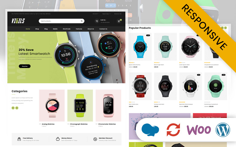 Vigils - Smart Watch Store WooCommerce Theme