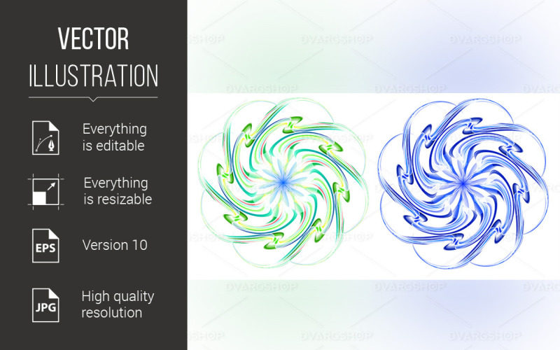 Blue and Green Vortex - Vector Image - TemplateMonster