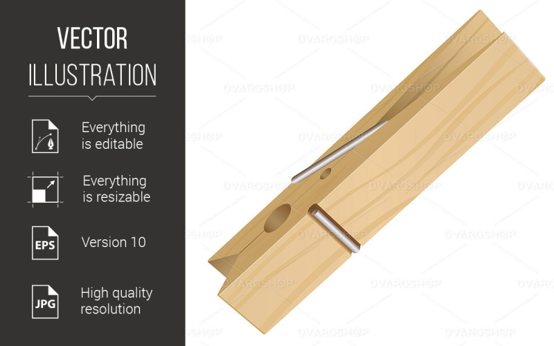 Clothes Peg - Vector Image #116612 - TemplateMonster